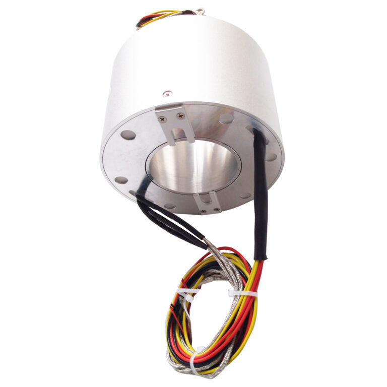 Through hole slip ring electrical current collector