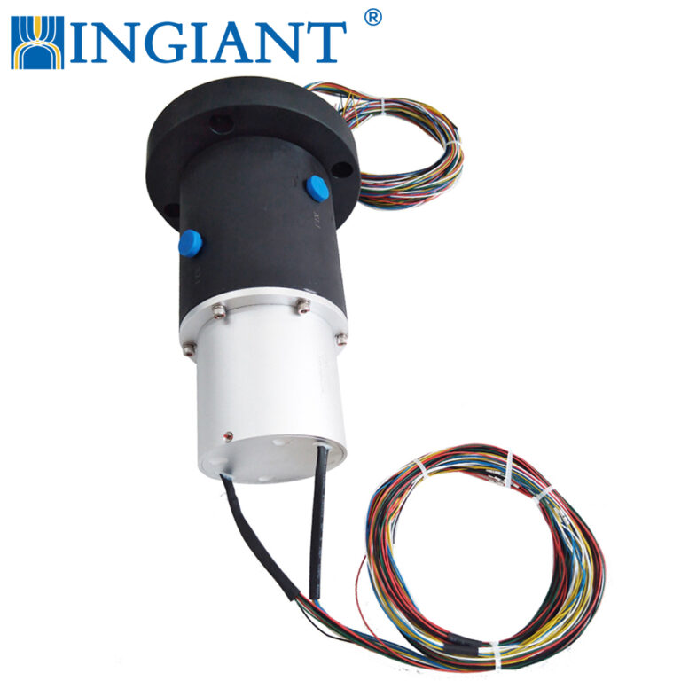 Ingiant hybrid slip ring for gas liquid and electric transfer