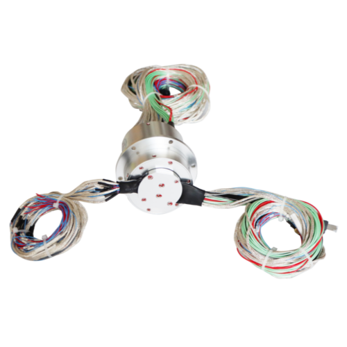 DHS075-60-1S solid shaft slip ring1channel RF rotary joint + electric ...